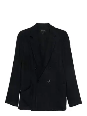 Giorgio Armani Double-breasted Pinstripe Blazer - Blue