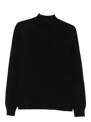 Fedeli Ribbed-knit High-neck Pullover - Black