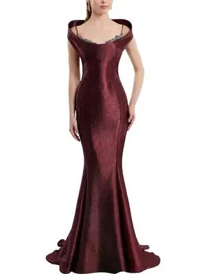 GEMY MAALOUF Sculpted Mermaid Gown - Red