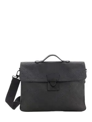 LOUIS VUITTON S Lock Briefcase Monogram Taurillon Leather Business Bag