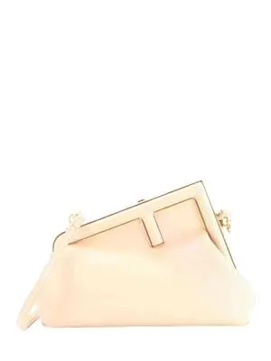 Fendi First Bag Leather Small Clutch Bag - Neutrals