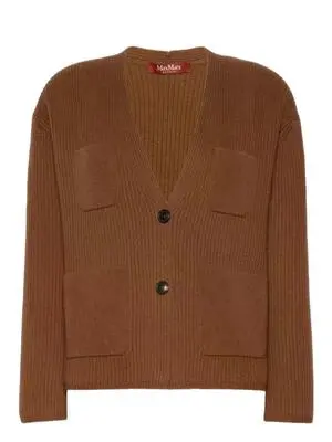 Max Mara Wool And Cashmere Cardigan Brown