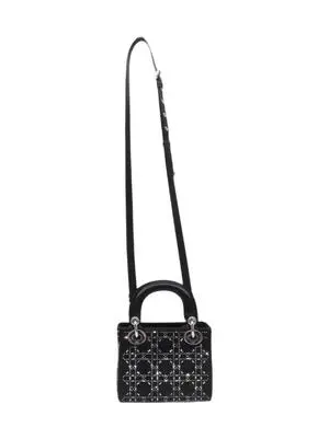 DIOR Mini Lady Dior Strass Cannage Tote Bag