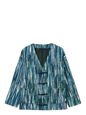 FIVE CM Frog-fastening Cardigan - Blue