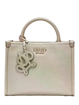 Liu Jo Grained Effect Top Handle Bag With Charm - Gold