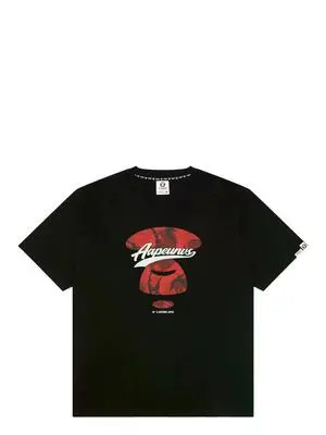 AAPE BY *A BATHING APE Camouflage-print Logo-print T-shirt - Black