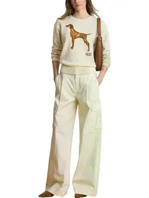 Ralph Lauren Lauren Ralph Lauren Pleated Wide-Leg Cargo Pants Neutrals