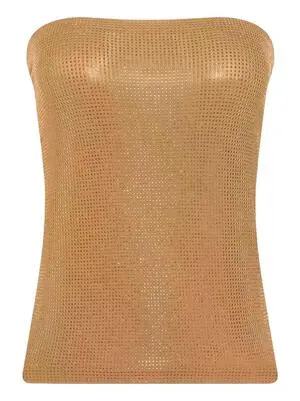 Wolford Liquid Metal Tube Top With Metallic Stud Embellishment - Gold