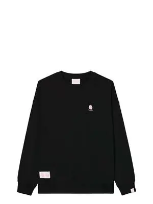 FINGERCROXX Logo Embroidered Crewneck Top - Black