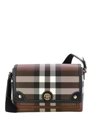 BURBERRY Burberry Note Check Canvas And Leather Medium Cross Body Bag