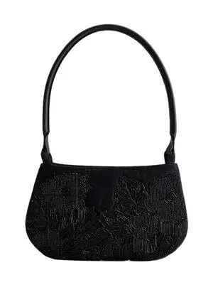Shanghai Tang Shanghai Tang Lune Bead-Embellished Shoulder Bag Black