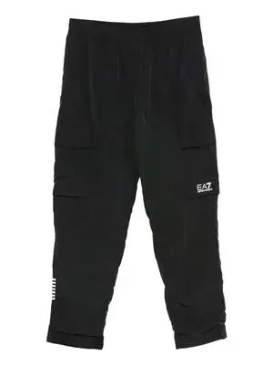 EA7 Logo-print Cargo Pants - Black