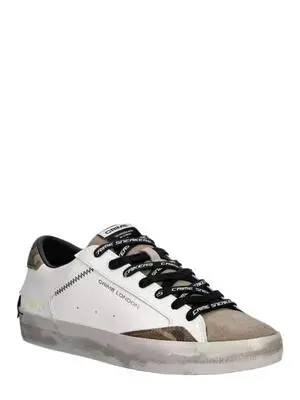 CRIME LONDON Distressed Camouflage-print Sneakers - White