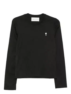 AMI Paris De Coeur Long-sleeve T-shirt - Black