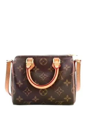 LOUIS VUITTON Speedy Bandouliere Bag Monogram Canvas Nano Crossbody Bag - Brown