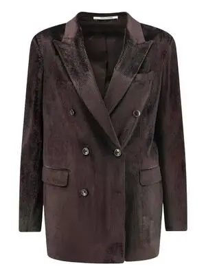 Tagliatore Corduroy Double-breasted Blazer - Brown
