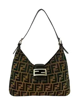 Fendi 2000-2010 Zucca Canvas Shoulder Bag - Brown