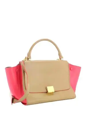 Celine Trapeze Bag Leather Small Satchel - Brown