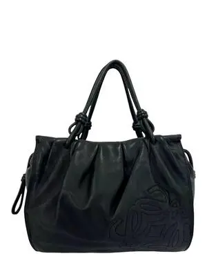Loewe 2010-2026 Leather Anagram Tote Bag - Black