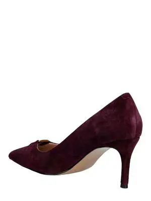 TWINSET Suede Court Shoes With Logo Detail - Red