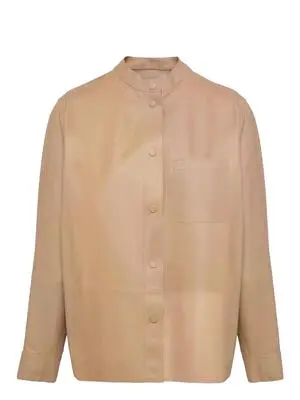 YVES SALOMON Buttoned Lambskin Shirt - Neutrals