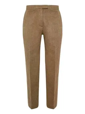 YVES SALOMON Tailored Cashmere Trousers - Brown