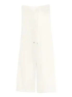 ERMANNO FIRENZE Ermanno Firenze Drawstring Waist Fine Knit Trousers Neutrals