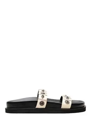 Free People Findings Stud-embellished Leather Sandals - Neutrals