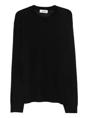 SPINA Crew Neck Long Sleeve Knit - Black