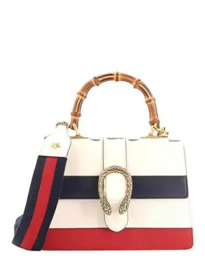 GUCCI Dionysus Bamboo Top Handle Bag Colorblock Leather Medium Satchel