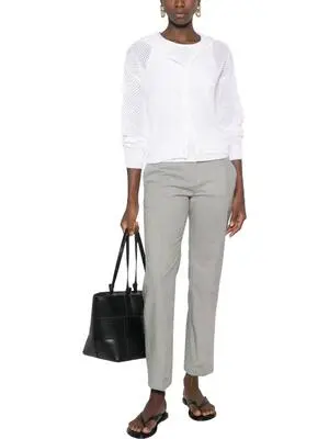 Peserico Peserico Open-Knit Hooded Cardigan White