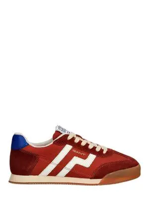 Gant Suede-panelled Logo-print Sneakers - Red