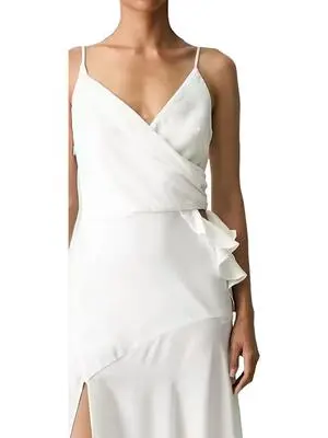 Bardot Sorrel Ruffled Wrap-style Maxi Dress - White