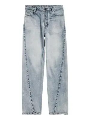 Balenciaga Twisted Seam Jeans Bleached Light - Blue