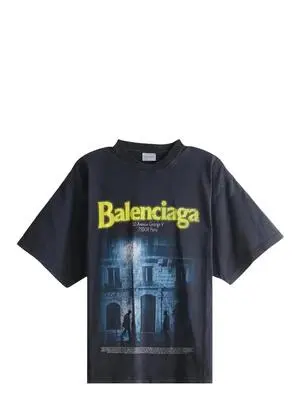 Balenciaga The Address Oversized T-shirt Faded Washed - Black
