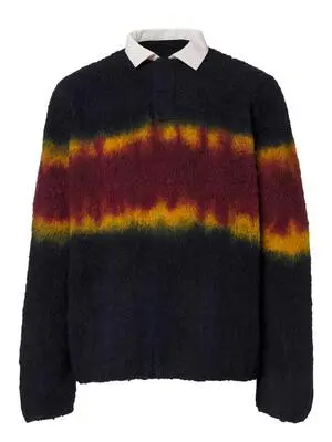 Sacai Chusen-dyed Polo Sweater - Navy