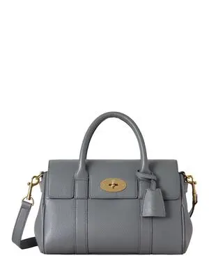 Mulberry Small Leather Bayswater Satchel Bag - Grey