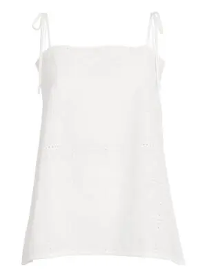 Faithfull The Brand Broderie Anglaise Square Neck Top - White