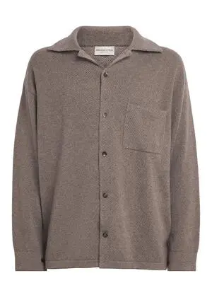 Johnstons Of Elgin Cashmere Tweel Overshirt - Brown