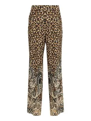 ETRO Etro Silk Leopard Print Paisley Trousers