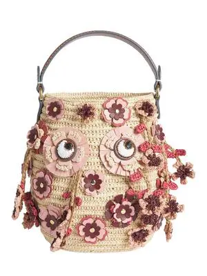 ANYA HINDMARCH Raffia Blossom Creature Cross-body Bag - Beige