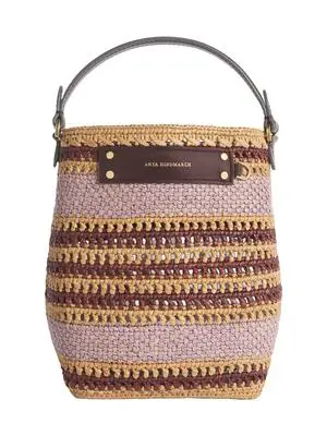 ANYA HINDMARCH Raffia Stripe Bucket Bag - Purple