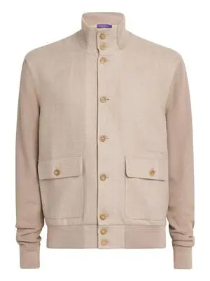 Ralph Lauren Purple Label Silk-cotton Hybrid Jacket - Beige