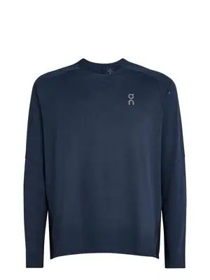 On Performance Lg-sleeve Running T-shirt - Blue