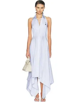 Monse Bunny Ear Tie Handkerchief Dress In Blue - Blue Multi