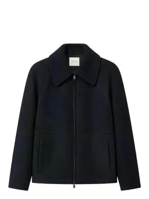 RETORI Detachable-collar Wool Jacket - Blue