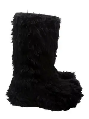 Balenciaga Crocs Faux-fur Boots - Black