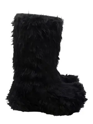 Balenciaga Crocs Faux-fur Boots - Black