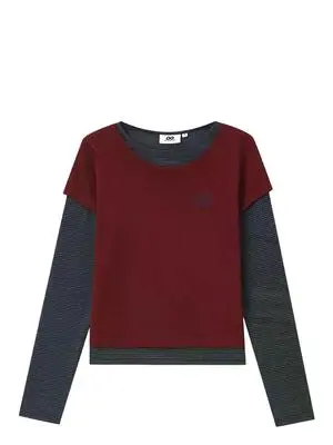 CHOCOOLATE Layered-effect Striped T-shirt - Red