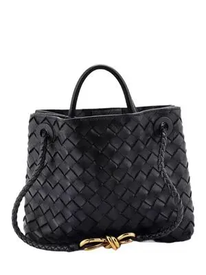 Bottega Veneta Andiamo Top Handle Bag Intrecciato Nappa Small Satchel Black